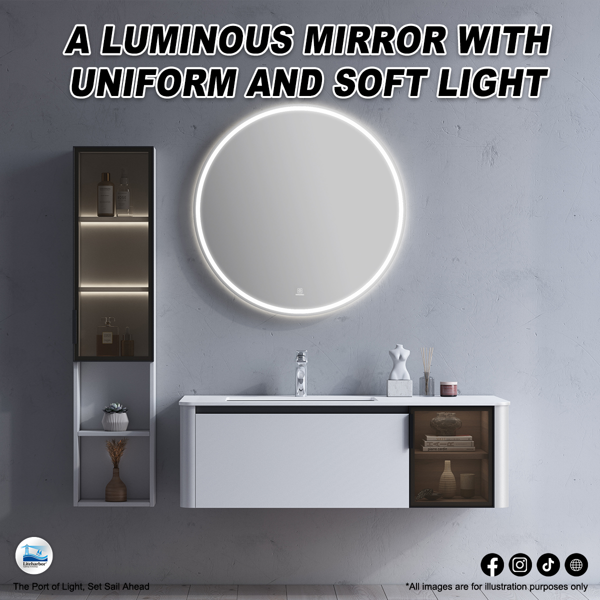 Mirror light dimmable brightness adapts to any need- Liteharbor Lighting